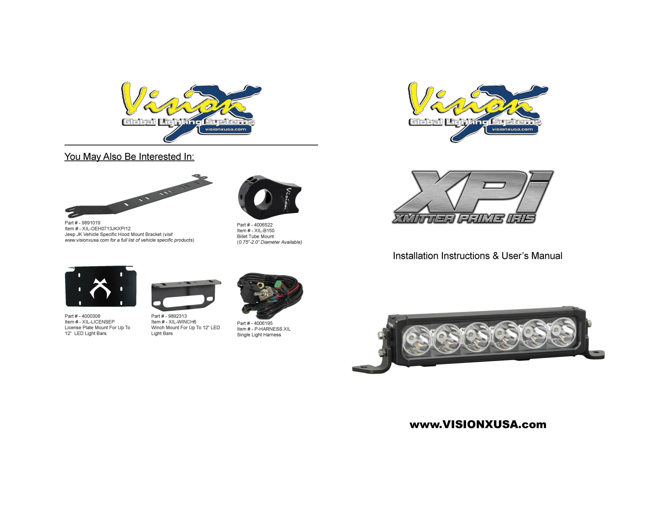 XPI Instructions | Vision X USA